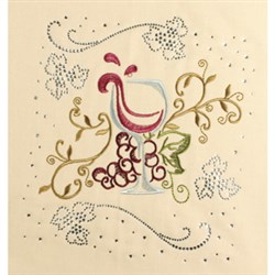 Wine Glass - Embroidery Collection | EmbroideryDesigns.com