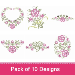 Dainty Roses Embroidery design pack by Ace Points | EmbroideryDesigns.com