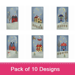 Winter Panel Scene Embroidery design pack by Ace Points, Embroidery ...