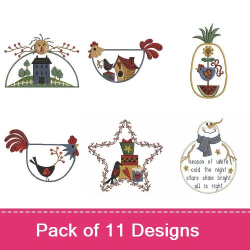 Country Medley Embroidery design pack by Ace Points, Embroidery Packs ...