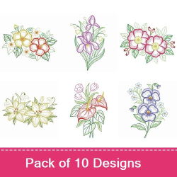 Vintage Florals Embroidery design pack by Ace Points, Embroidery Packs ...