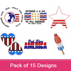 Be Patriotic! Embroidery design pack by Ann The Gran, Embroidery Packs ...