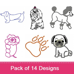 Puppy Dog Outlines Embroidery design pack by Ann The Gran, Embroidery ...
