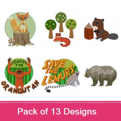 Wild About Wildlife Embroidery design pack by Ann The Gran, Embroidery ...