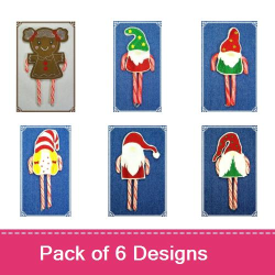 Candy Cane Holders Embroidery design pack by Artsy Knots, Embroidery ...