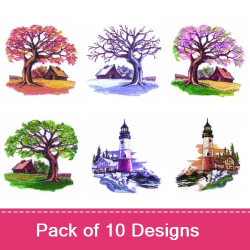 Year Round Scenes Embroidery design pack by Balboa Threadworks ...