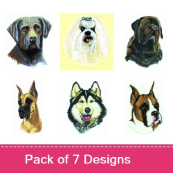 Dogs 3 Embroidery design pack by Balboa Threadworks | EmbroideryDesigns.com