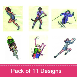 Ladies Sports Embroidery design pack by Balboa Threadworks, Embroidery ...