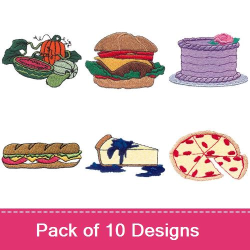 Food Embroidery design pack by Dakota Collectibles, Embroidery Packs on ...