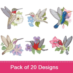 Hummingbirds Embroidery design pack by Dakota Collectibles, Embroidery ...