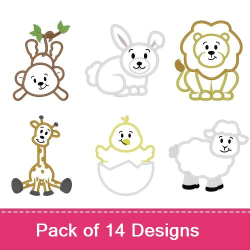 Fuzzy Animals Applique Embroidery design pack by Dakota Collectibles ...