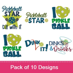 Pickleball Star Embroidery design pack by Dakota Collectibles ...