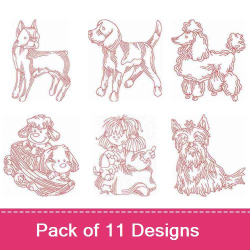 Redwork Dog Breeds Embroidery design pack by Daydream Designs ...
