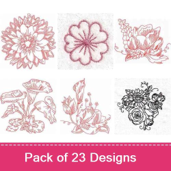 Black Work Flowers Embroidery design pack by Daydream Designs ...