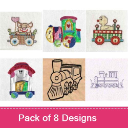 Train Cars & Engines Embroidery design pack by Daydream Designs ...