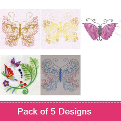 Delicate Butterfly Swirls Embroidery design pack by Daydream Designs ...