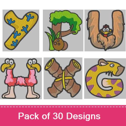 Animal Alphabet Embroidery design pack by Daydream Designs, Embroidery ...