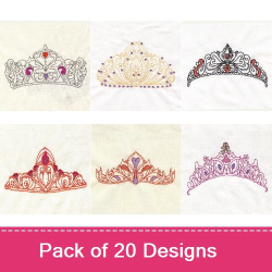 Tiaras Embroidery design pack by Daydream Designs | EmbroideryDesigns.com