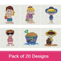 Beach Bums Embroidery design pack by Daydream Designs, Embroidery Packs ...