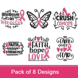 Cancer Awareness Embroidery design pack by Easy Embroidery, Embroidery ...