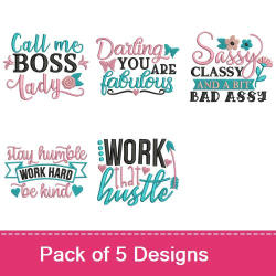Boss Lady Embroidery design pack by Easy Embroidery | EmbroideryDesigns.com