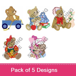 Adorable Teddy Bears Embroidery design pack by Embroidery Patterns ...