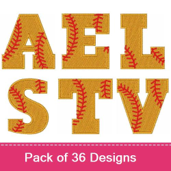 Softball Font Embroidery design pack by Embroidery Patterns ...