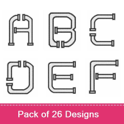 PVC Pipe Font Embroidery design pack by Embroidery Patterns, Embroidery ...