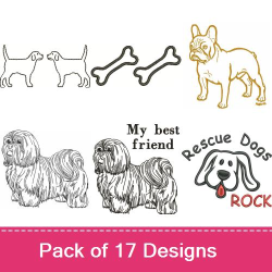 Dogs & Puppy Outlines Embroidery design pack by Favpro Designs ...