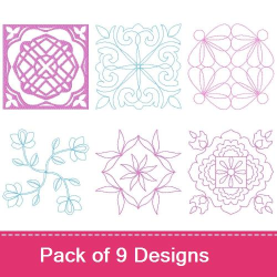 Stipple Loops Quilt Block Embroidery design pack by Foxy Ladybug ...