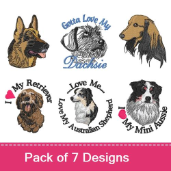 Love Me, Love My Dogs! Embroidery design pack by Grand Slam Designs ...