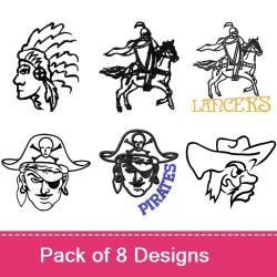 School Mascot Outlines Embroidery design pack by Grand Slam Designs ...