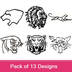 Big Cat Mascot Outlines Embroidery design pack by Grand Slam Designs ...