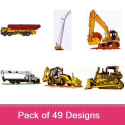Construction Equipment Embroidery design pack by Grand Slam Designs ...