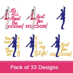 Kicking MegaPack Embroidery design pack by Grand Slam Designs ...