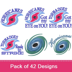 Hurricanes and Tornadoes Embroidery design pack by Grand Slam Designs ...