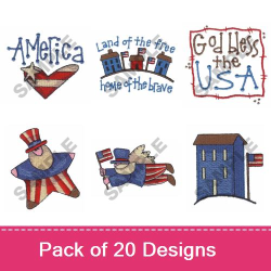 AMERICANA II Embroidery design pack by Great Notions, Embroidery Packs ...