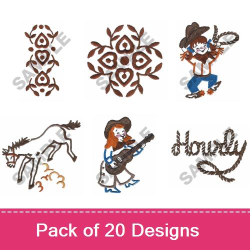RETRO BUCKAROOS Embroidery design pack by Great Notions, Embroidery ...