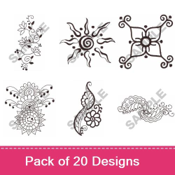 HENNA INSPIRATIONS I Embroidery design pack by Great Notions ...