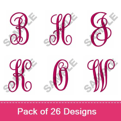 MONOGRAM FONT Embroidery design pack by Great Notions, Embroidery Packs ...