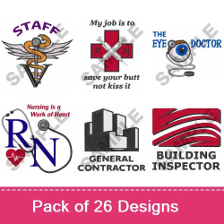 Jobs Are Work! Embroidery design pack by Great Notions, Embroidery ...