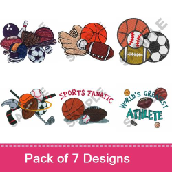 Sports Fanatic! Embroidery design pack by Great Notions, Embroidery ...