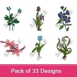 Beautiful Realistic Flowers Embroidery design pack by Great Notions ...