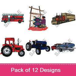 Occupational Vehicles & Tools Embroidery design pack by Great Notions ...