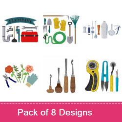 Occupational Tools Embroidery design pack by Hopscotch, Embroidery ...