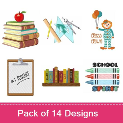 Schools In Session Embroidery design pack by Hopscotch, Embroidery ...