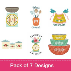 Country Kitchen Embroidery design pack by Hopscotch, Embroidery Packs ...
