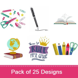 Grade A Schools Embroidery design pack by Hopscotch, Embroidery Packs ...