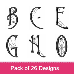 Cob Web Font Embroidery design pack by Hopscotch | EmbroideryDesigns.com