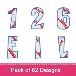 Baseball Font Embroidery design pack by Hopscotch, Embroidery Packs on ...